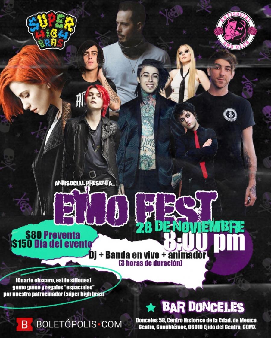 Boletopolis - The Antisocials presenta: Emo fest CDMX